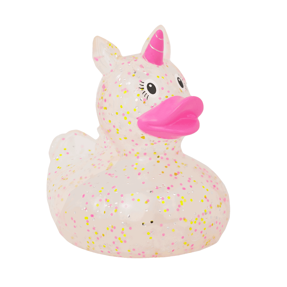 Rosa glitter-badeand, enhjørning